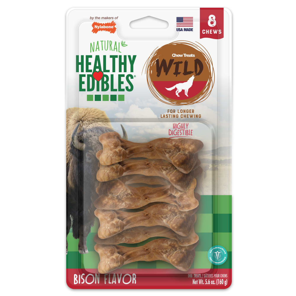 Healthy Edibles WILD Bison Chew Treats | Nylabone