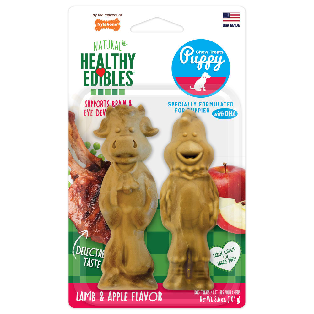 Lamb & Apple Puppy Chew Treats | Healthy Edibles | Nylabone Lamb & Apple Puppy Chew Treats | Healthy Edibles | Nylabone